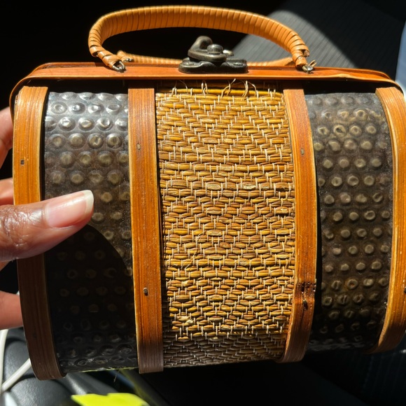 Bags | Vintage Wicker Box Purse | Poshmark